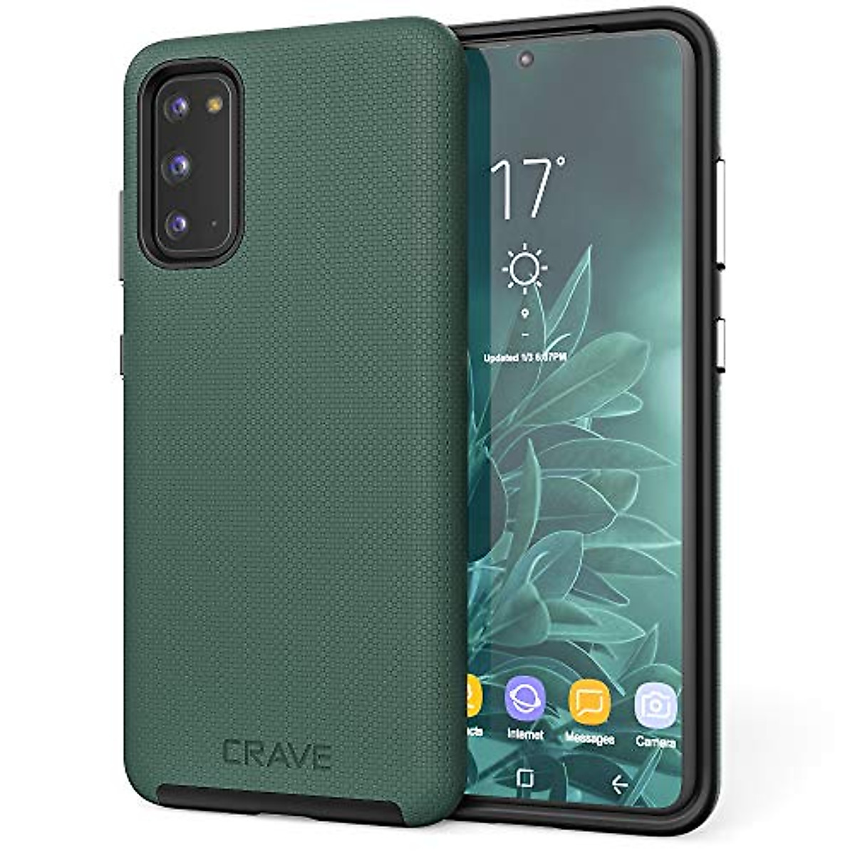 Crave Dual Guard for Samsung Galaxy S20 Case, Shockproof Protection Dual Layer Case for Samsung Galaxy S20, S20 5G - Forest Green