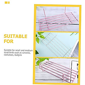 4 pcs Platform Sundeck Household Shelf Play Training Patio Interesting Portable Comfy Parrot Rectangular Toys Iron Wire Accessories B Playground Accessory Pen Metal Bird