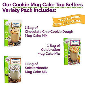Molly and You Cookie Variety Mug Cake Mix (Pack of 3) – Single Serve, Microwavable Gourmet Mug Cake Mixes