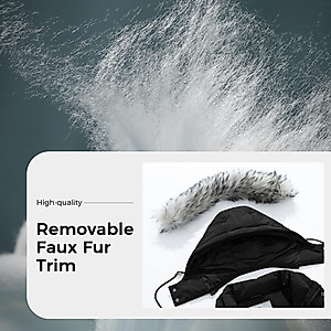 WenVen Men's Winter Puffer Coat Warm Outwear Jacket with Detachable Hood(Black,3XL)