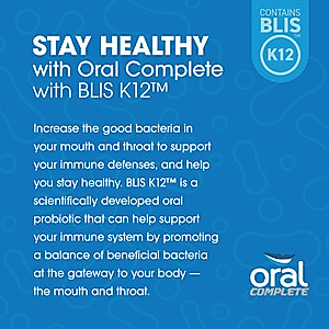 Oral Complete 11-in-1 Dental Probiotics, Bad Breath Treatment Halitosis Tonsil Stone with Non-GMO with BLIS K12, Ashwagandha and Collagen, 120 Capsules