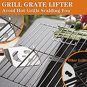 5-in-1 Grill Spatula for Outdoor Grill, Grill Grate Lifter and Stainless Steel Spatula, Grill Accessories for Outdoor Grilling. 18 Inch Stainless Steel Grill Tools，Unique BBQ Gifts
