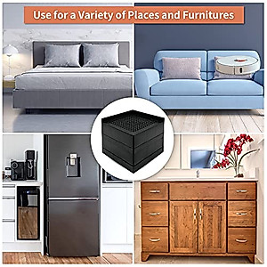 JONHWI Bed Risers, Furniture Raise Blocks, 3 inch Stilts Heavy Duty for Bed Couch Desk Sofa Table Lifts, Furniture Legs Lifters Support up to 1300 Lbs (Black, 8 Pack Set)