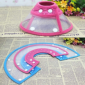 Pet Cone Recovery Dog Cone Adjustable Dog Collar Clear Padded Collar with Breathable Soft Edge, Plastic Puppy Cone Protect The Neck Surgery Recovery, Designed for Cats and Puppies (Small, Blue)