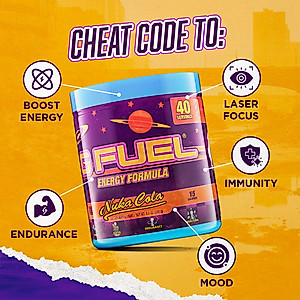 G Fuel Nuka Cola Energy Powder, Sugar Free, Clean Caffeine Focus Supplement, Water Mix, Tropical Citrus Berry Flavor, Focus Amino, Vitamin + Antioxidants Blend - 9.8 oz (40 Servings)
