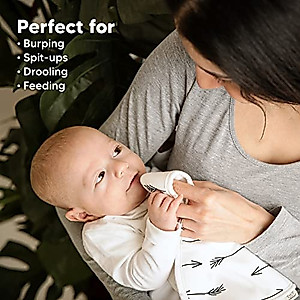 5-Pack Organic Burp Cloths for Baby Boys and Girls – Ultra Absorbent Burping Cloth, Burp Clothes, Newborn Towel - Milk Spit Up Rags - Burpy Cloth Bib for Unisex, Boy, Girl - Burp Cloths (Grayscape)