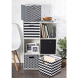 DII Collapsible Polyester Storage Cube, Chevron, Black, Large