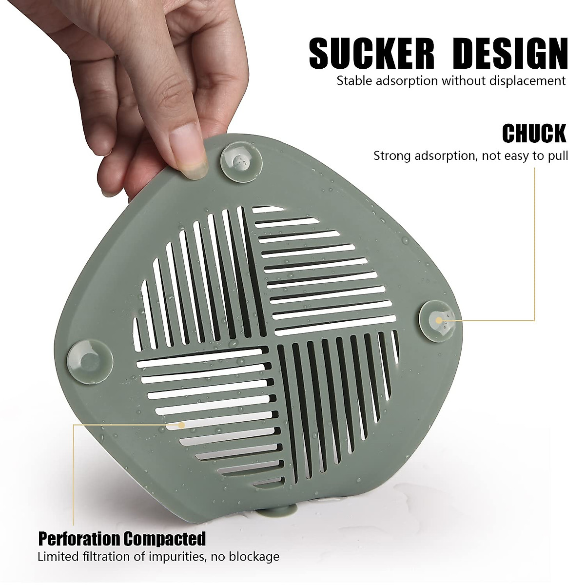 Hair Catcher Shower Drain Cover Durable Silicone 5.5 Inches Drain Plug Drain Protector Hair Stopper for Kitchen Bathtub Bathroom Accessories and Laundry Grey and White 2 Pack