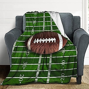 Firiseroh American Football Field Throw Blanket Football Gifts for Boys Men American Football Lover Blanket Unique Gifts for Football Player Plush Cozy Throws for Bed Sofa 80×60