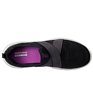 Skechers Women's GO Walk Flex-Lilly Sneaker, Black/Purple, 10.5