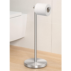 KES Toilet Paper Holder Stand SUS 304 Stainless Steel Rustproof Pedestal Lavatory Tissue Roll Holder Floor Stand Modern Brushed Finish, BPH283S1-2