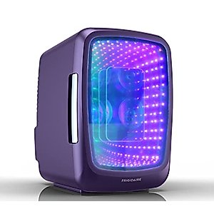 Frigidaire Mini Fridge Cooler, Holds Up to 6 Cans, Portable Fridge for Car, Office, Bedroom, Dorm Room, or Cabin, Gaming Light Up Mini Beverage Refrigerator - 9.84"D x 7.09"W x 10.35"H (Purplehaze)
