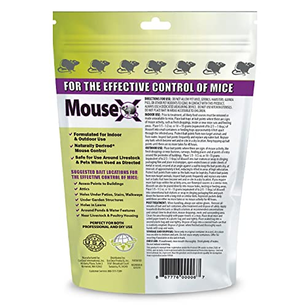EcoClear Products 620200-6D MouseX All-Natural Poison Free Humane for Rats and Mice, 8 oz. Bag