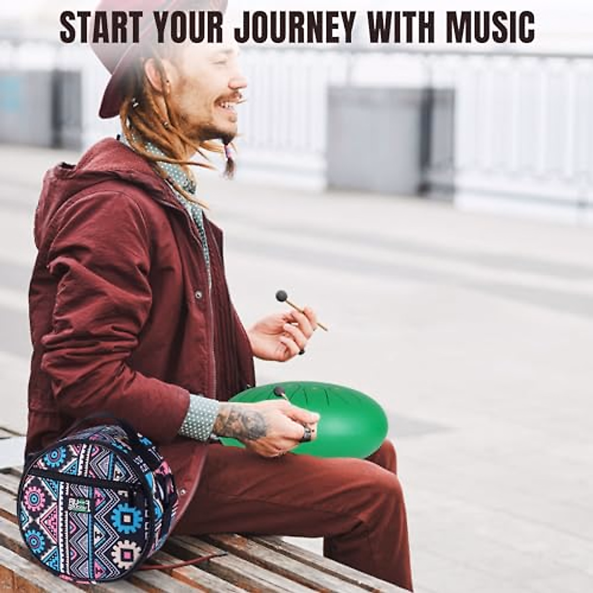 FOUR UNCLES Steel Tongue Drum 12 Inch 13 Notes Hand Pan Drums with Travel Bag Sticks Music Book Mallets, C Major Musical Instruments for Entertainment Meditation Yoga Zen Gifts (Emerald Green)