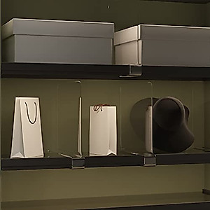 lamsexx 8 Pack Acrylic Shelf Dividers,Clear Shelf Dividers for Closet Organization, Closet Separator for for Organization in Bedroom, Kitchen and Cabinets