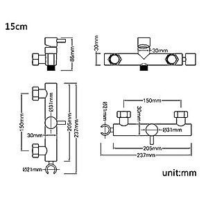 JIYTG Toilet Bidet Sprayer Set Hygienic Shower Hand Toilet Spray Gun Electroplate Solid Brass Shower Bidet Set 15cm Hole Distance