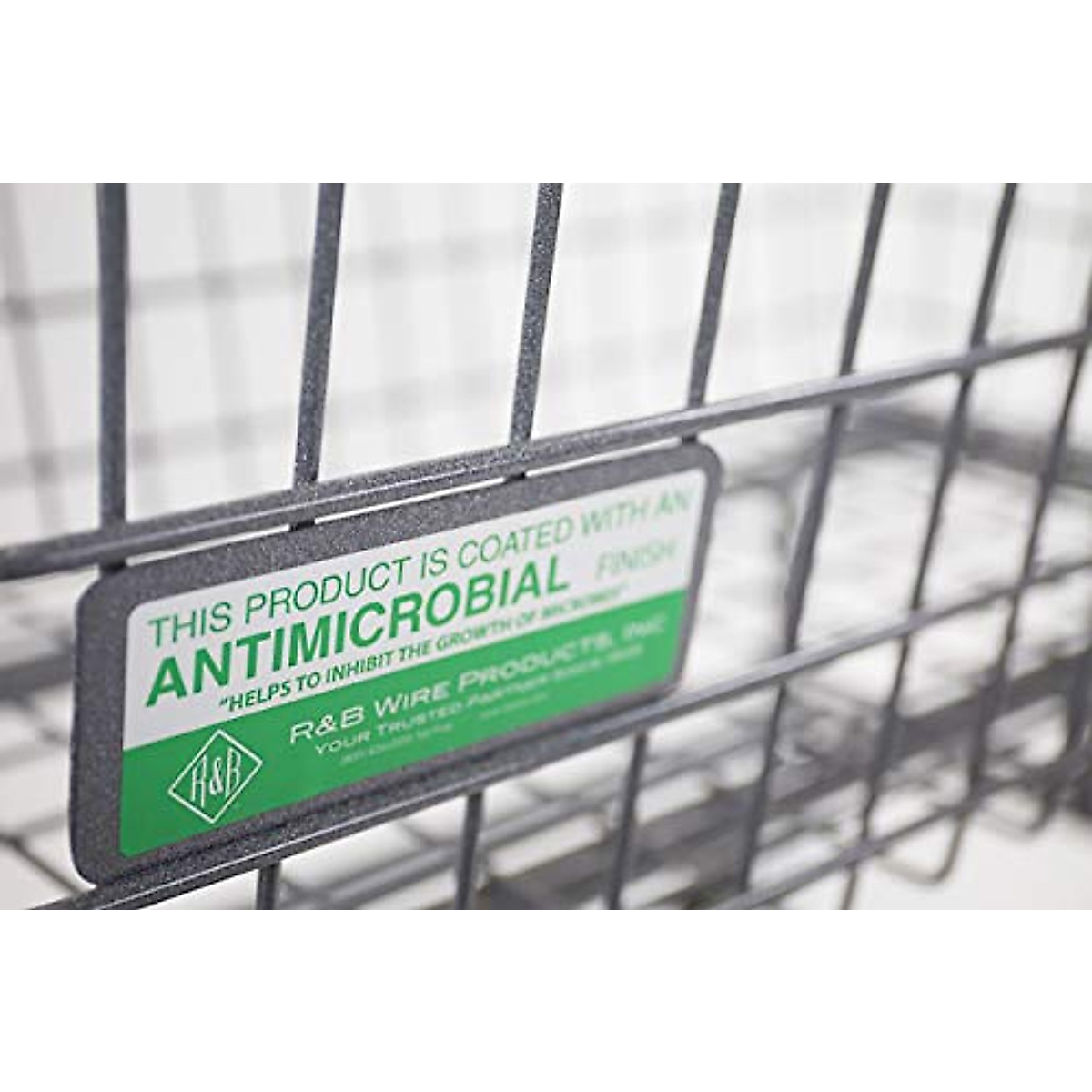 R&B Wire™ 200F/ANTI Antimicrobial Large Capacity Laundry Cart, 4.5 Bushel, Gray, Made in USA