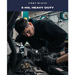 FIRST GLOVE Volt 2X-Large 900 Ct. 6 Mil Black Nitrile Disposable Gloves - Food Safe Disposable Gloves, Disposable Cleaning Gloves, Micro Textured Gloves for Enhanced Grip, Latex Free Gloves