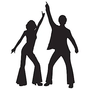 Beistle Disco Silhouettes, 32.75" and 36.5", Black, 54618