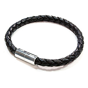 Suki Braided Leather Bracelet - 6mm (1/4") Black