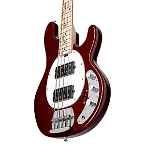 Sterling Bass Guitar, Sterling by Music Man 4 String, Right, Candy Apple Red (RAY4HH-CAR-M1)