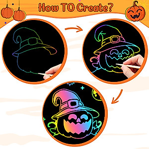 ZMLM Halloween Party Favors Toys Kids: 24 Pack Rainbow Scratch Art Notebook Bulk Scratch Art Party Favors Girls Boys Birthday Party Favors Classroom Prizes Gifts