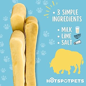 hotspot pets Large Himalayan Yak Cheese Dog Chew - 3 Count Thick Rawhide Free Yak Cheese Chews, Long Lasting Dog Chew Stick for Agrgressive & Power Chewers