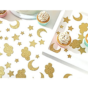Twinkle Twinkle Little Star Baby Shower - Star Confetti For First Birthday, Over The Moon Theme Party Decorations Supplies With Baby Boy Girl, Party Photo Props For Baby Shower