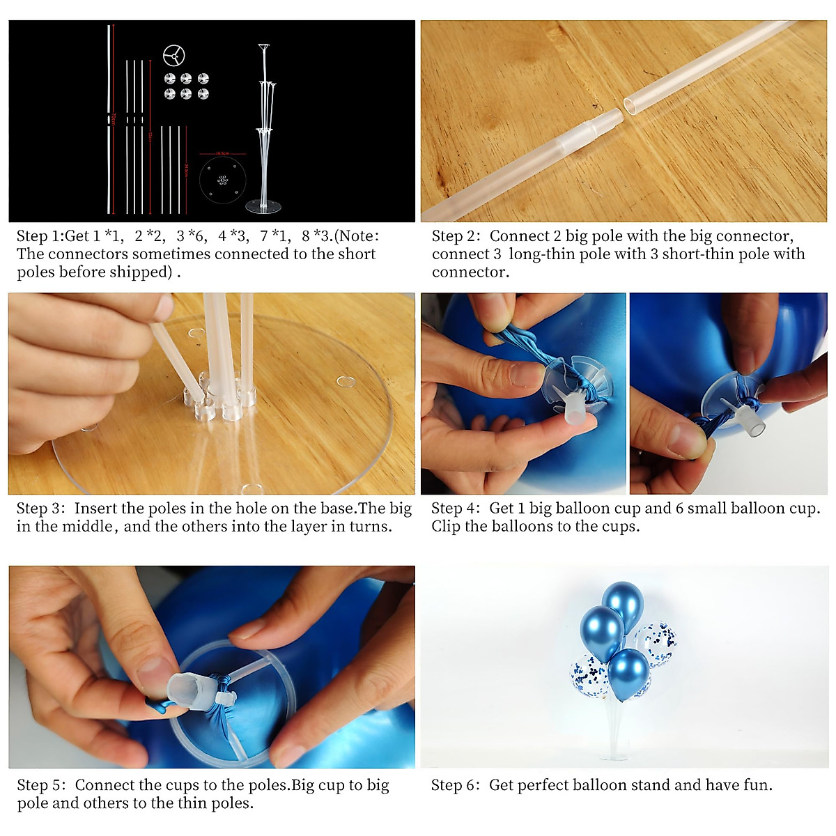 MYZSBRDM 2Sets Black and Gold Balloon Stand,Black Gold Balloons Stands for Table,Black Gold Balloons Centerpieces for Tables,for Birthday,Wedding,Anniversary Party Decorations.（With light string)