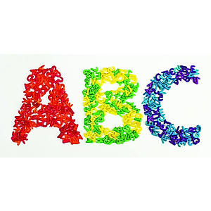 ROYLCO Colored Alpha Noodles, 1/2 lb bag, Alphabet Noodles, 6 Vibrant Colors, Art Supplies, Craft Supply, Ready to Craft, Non-toxic, Ages 4+, Made in the USA, Bright Colors, Easy & Fun