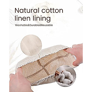 DOYOLLA Bread Proofing Baskets (Set of 3, 8.5inch), Sourdough Bread Making Supplies w/Bread Lame and Scraper, Dough Proofing Rising Bowls Kit for Sourdough Starter