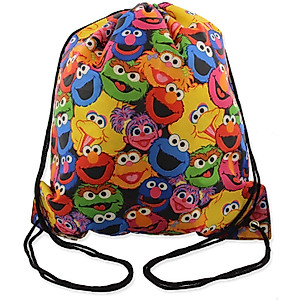 Sesame Street Boys Girls 5 piece Backpack Lunch Bag and Snack Bag School Set (One Size, Blue/Multi)