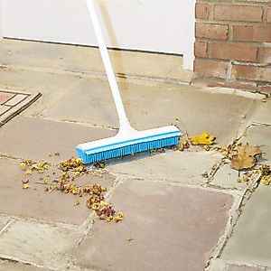 X-Broom- All Purpose Rubber Bristle Carpet Broom with Full-Length Squeegee to Remove Pet Hair, Dust, Dirt, Water