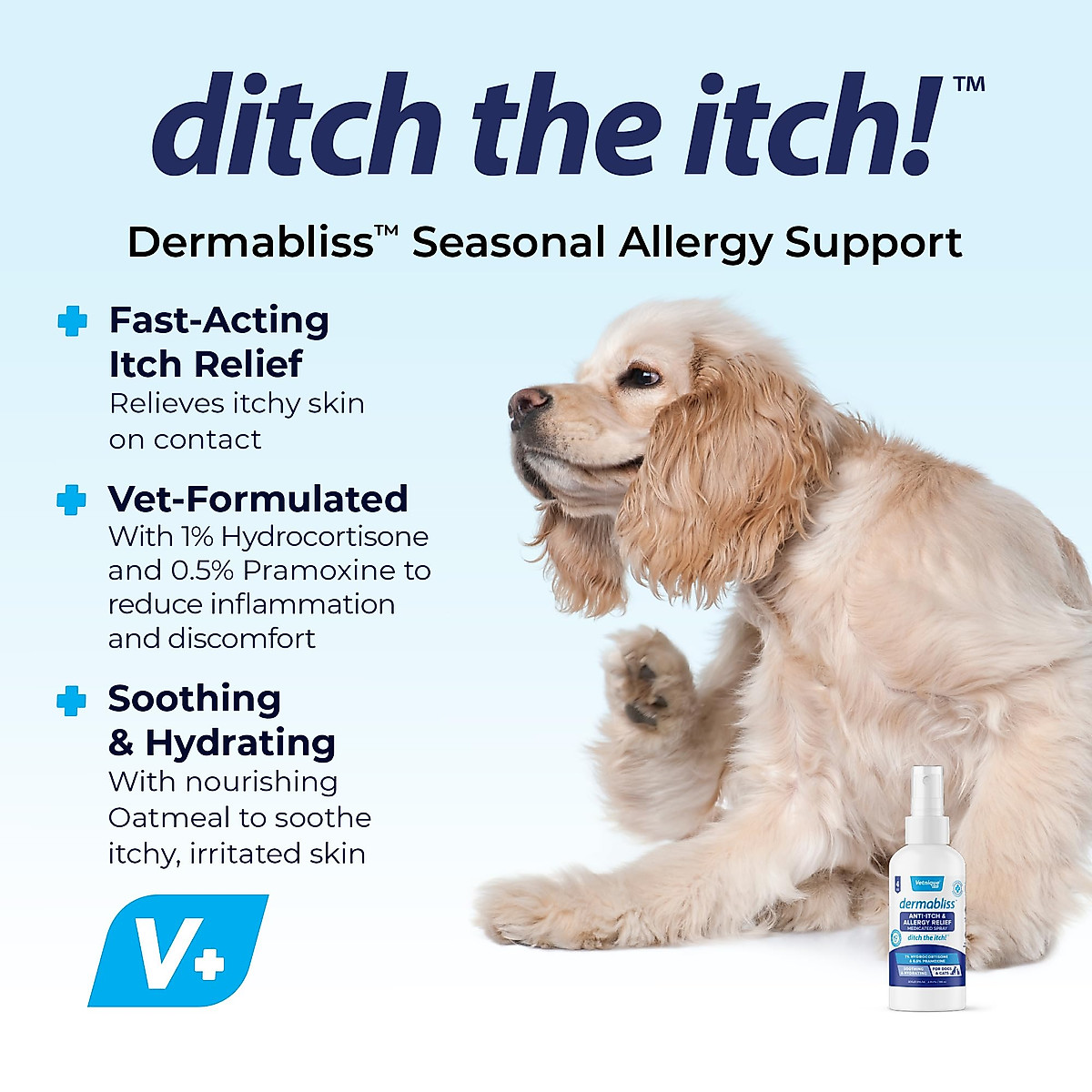 Dermabliss Anti-Itch & Allergy Relief Spray (4oz) and Glandex Anal Gland Support Chews 60ct Bundle Vet-Strength Anal Gland Dog Treats, Hydrocortisone Spray Itch Relief for Dogs