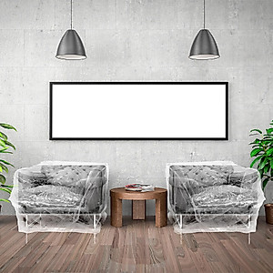 Abbylike 4 Pcs Large Plastic Clear Patio Furniture Chair Cover Outdoor 34 x 42 x 65 Inch Waterproof Dust Proof Swivel Lounge Chair Patio Rocking Chair Protectors Cover for Moving Storage