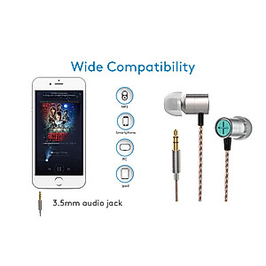 keephifi in Ear Monitor Headphones, Astrotec Vesna IEM, LCP Diaphragm Noise Cancelling Earbuds Wired,3.5MM Jack in Ear Earphone for Gaming Sports Riding Working (Silver No Mic)