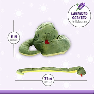 Warm Pals - Sammy The Snake - 1.5lbs - Cozy Microwavable Lavender Scented Plush Toys - Heated Stuffed Animal - Heatable Coolable Bedtime Comfort Plushie