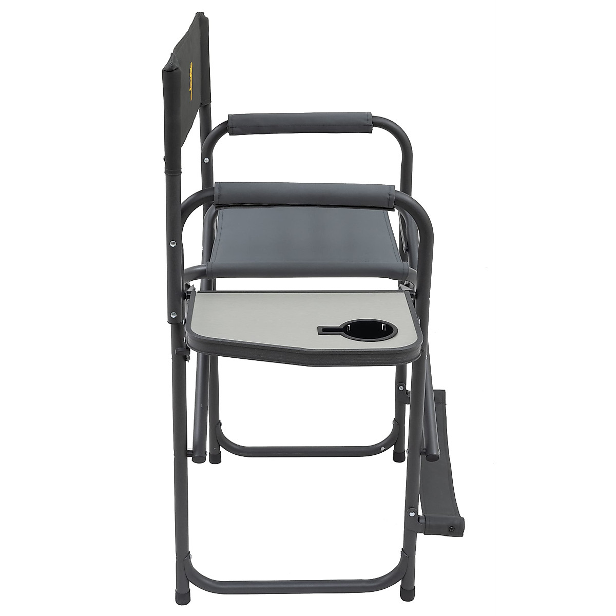Browning Directors Chair - Outdoor Folding Chairs Made with Durable Fabric and Sturdy Aluminum/Steel Frame, with Extra Tall Seat and Flip-Down Footrest, Plus, Charcoal/Gray
