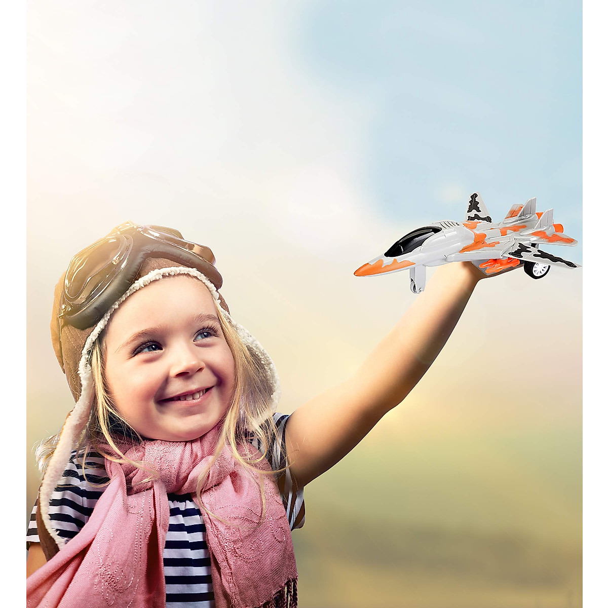 Mozlly Combat F 22 Toy Plane Set – Friction-Powered Kids Fighter Jet Toy Bundle Camouflage Toy Airplanes for Boys & Girls – Pull Back Air Force One Toy Military Jet Model Plane Set of 3