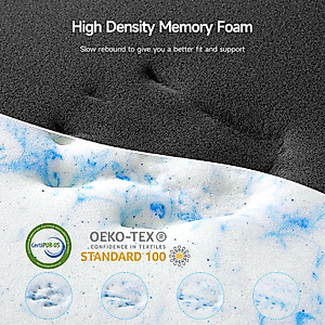 3 Inch Gel Bamboo Memory Foam Mattress Topper, Full Size, Reversible Cooling & Warm Bed Topper Washable Cover, Triple Layer Foam for Pain Relief, Medium Firm, CertiPUR-US Certified