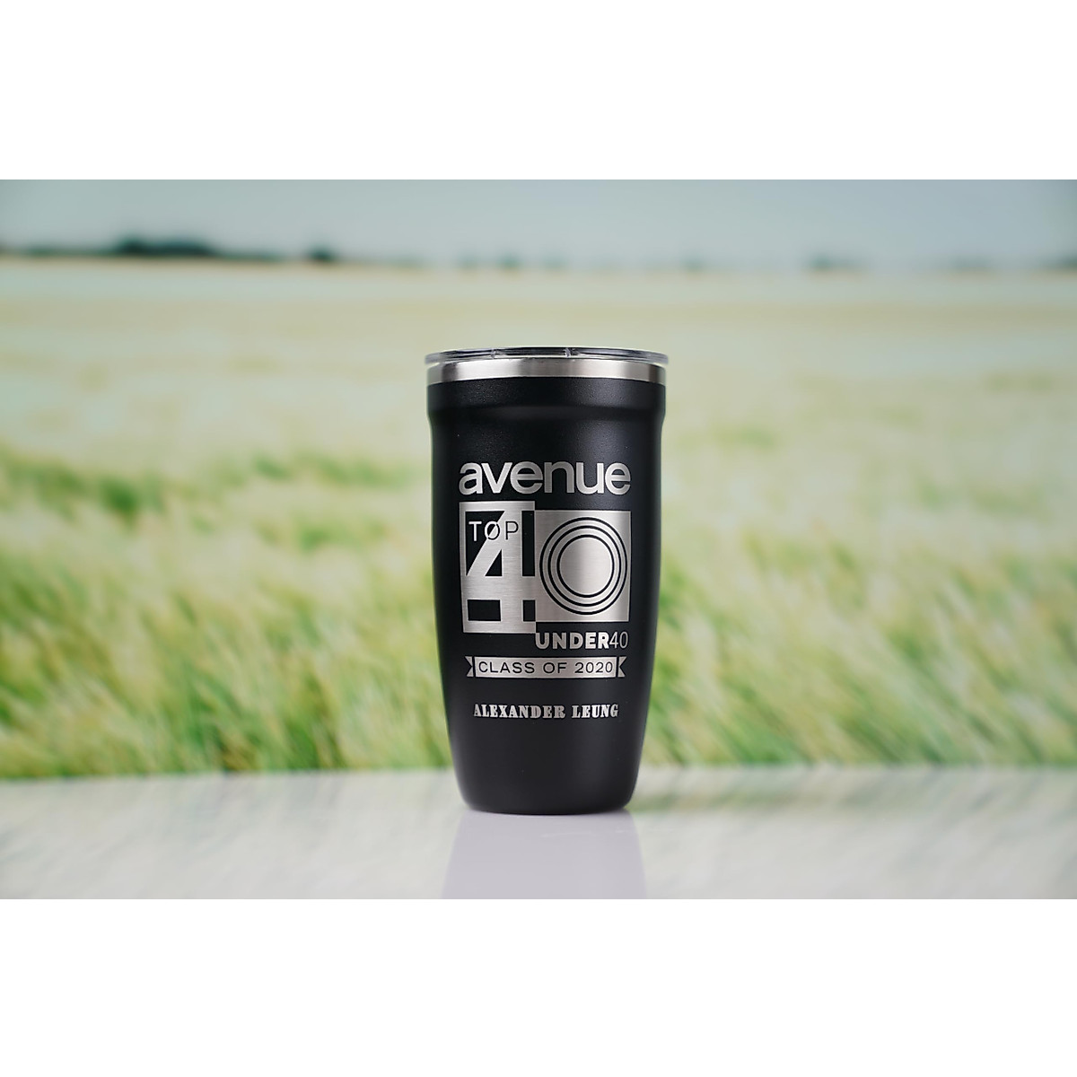 Personalized Photo Engraved Engraved Insulated Tumbler, Name Engraved Tumbler 16 oz. Stainless-Steel Travel Mug with Slide Lid, Custom Design Christmas Gift (Peyto 16) (Onyx)