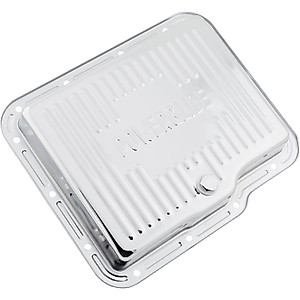 GM Powerglide Steel Transmission Pan, Ribbed, Chrome