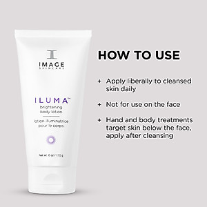 IMAGE Skincare, ILUMA Intense Body Lotion, Brightening Body Moisturizer with Vitamin E for Even Skin Tone and Luminous Glow, 6 oz