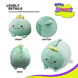 Onsoyours Plush Toys Set, 3Pcs Stuffed Animals with Dinosaur, Bear and Hamster, Creative Decoration Cuddly Plush Pillows 9" for Kids Girls Boys (Dinosaur/Bear/Hamster)