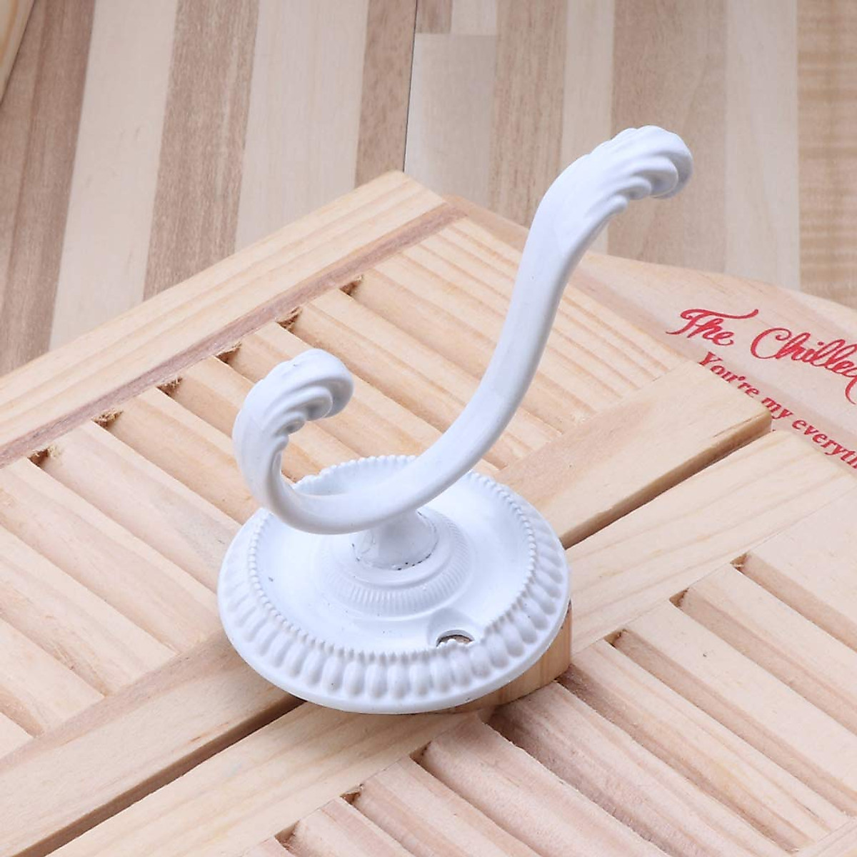 WBANGIAO Heavy Duty Wall Hooks Antique Hanger Sturdy Decorative Coat Racks Alloy Double Hook for Hanging Hats Towels Keys.Black