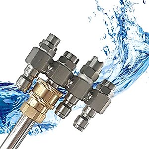 J Rod Tip 4 Way J Rod Pressure Washer Nozzle for 4 GPM Pressure Washer and Soft Wash Tip, with 4 Way Jrod Tip Holder, 1/4" Jrod Tip Quick Connect