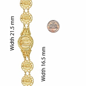 LIFETIME JEWELRY Lady of Guadalupe Emblem Link Bracelet for Men & Women 24K gold plated (7)