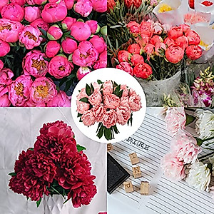 Softflame Artificial/Fake/Faux Flowers - Peony Bundle Pink Color, Pack of 5, Totally 25 Heads, for Wedding, Home, Party, Restaurant