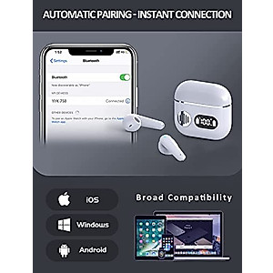 Wireless Earbuds Bluetooth 5.2 Ear Buds True Wireless Headphones,in-Ear Bluetooth Earphones,HiFi Stereo Touch Control, ENC Noise Cancelling Ear Buds with Microphone, audifonos Bluetooth inalambricos