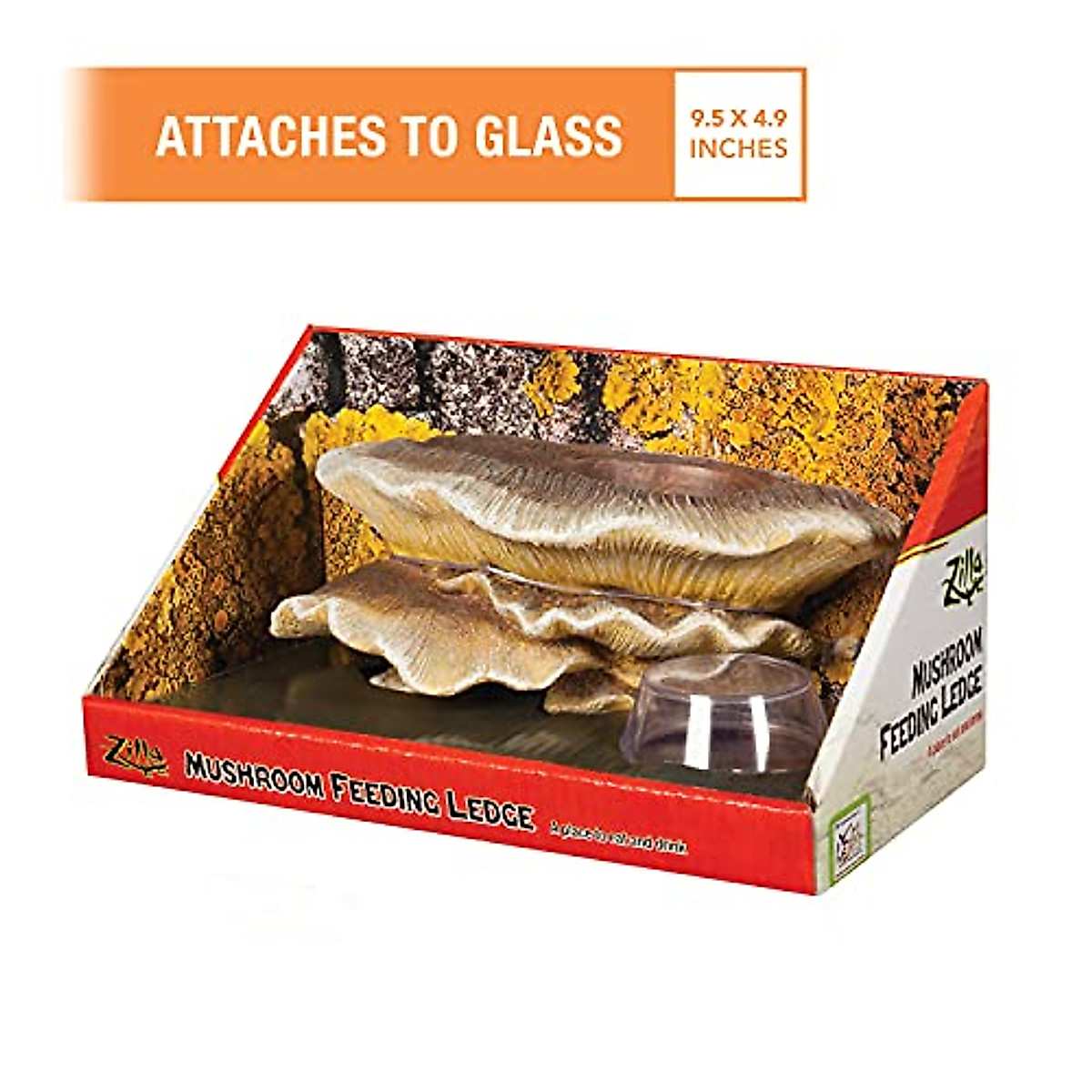 Zilla Vertical Décor Mushroom Feeding Ledge One Size,Brown